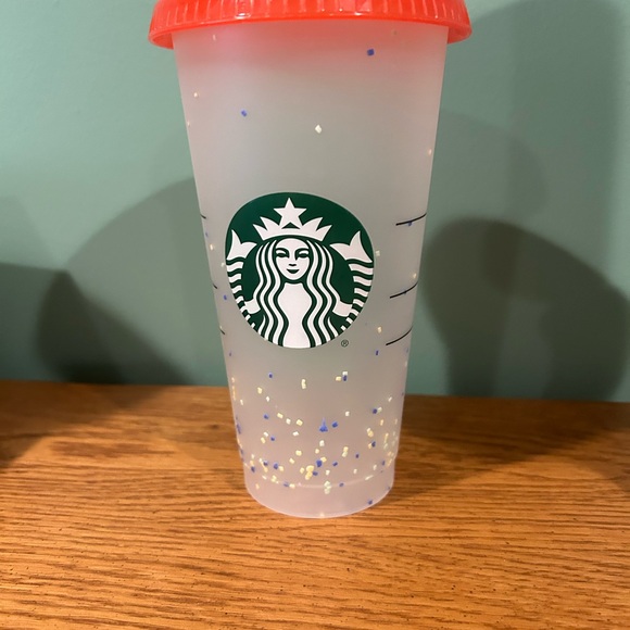 Starbucks | Dining | Starbucks Color Changing Cold Cup With Orange Lid ...